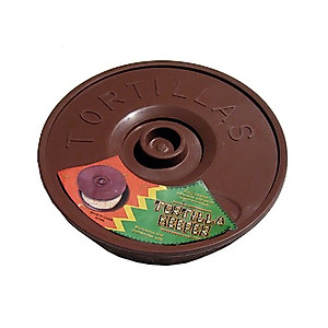 Generic Tortilla Container Keeper Microwave Warmer 8 inch Round Pita Taco Warm Flatbread New, Beige