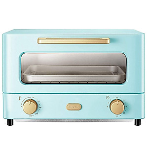 12L Mini Oven, Home Baking Small Oven Timer Double Glass Door Top and Bottom Convection Countertop Toaster Oven