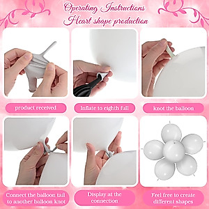 100 Pcs Link Balloon Linking Balloon Latex Linkable Balloons Connected Wedding Party Decoration (White, 10 Inch)