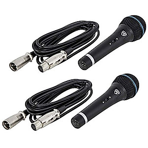 Rockville 2 RMC-XLR Dynamic Cardioid Professional Metal Microphones W/XLR Cable