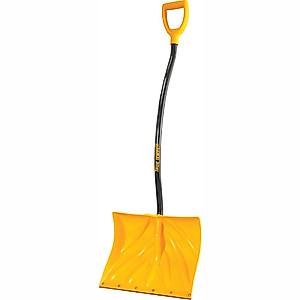 True Temper 1603400 Pusher Poly Snow Shovel, 18-Inch, Yellow