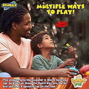 IPIDIPI TOYS Light Up Spinning Tops and Flying Saucer Disc - UFO Light Up Spinner Toy - Stocking Stuffers, Kids Party Favors, School Prize Box Toys, Goodie Bag Fillers (Orange, Set of 12, 36 PCs)