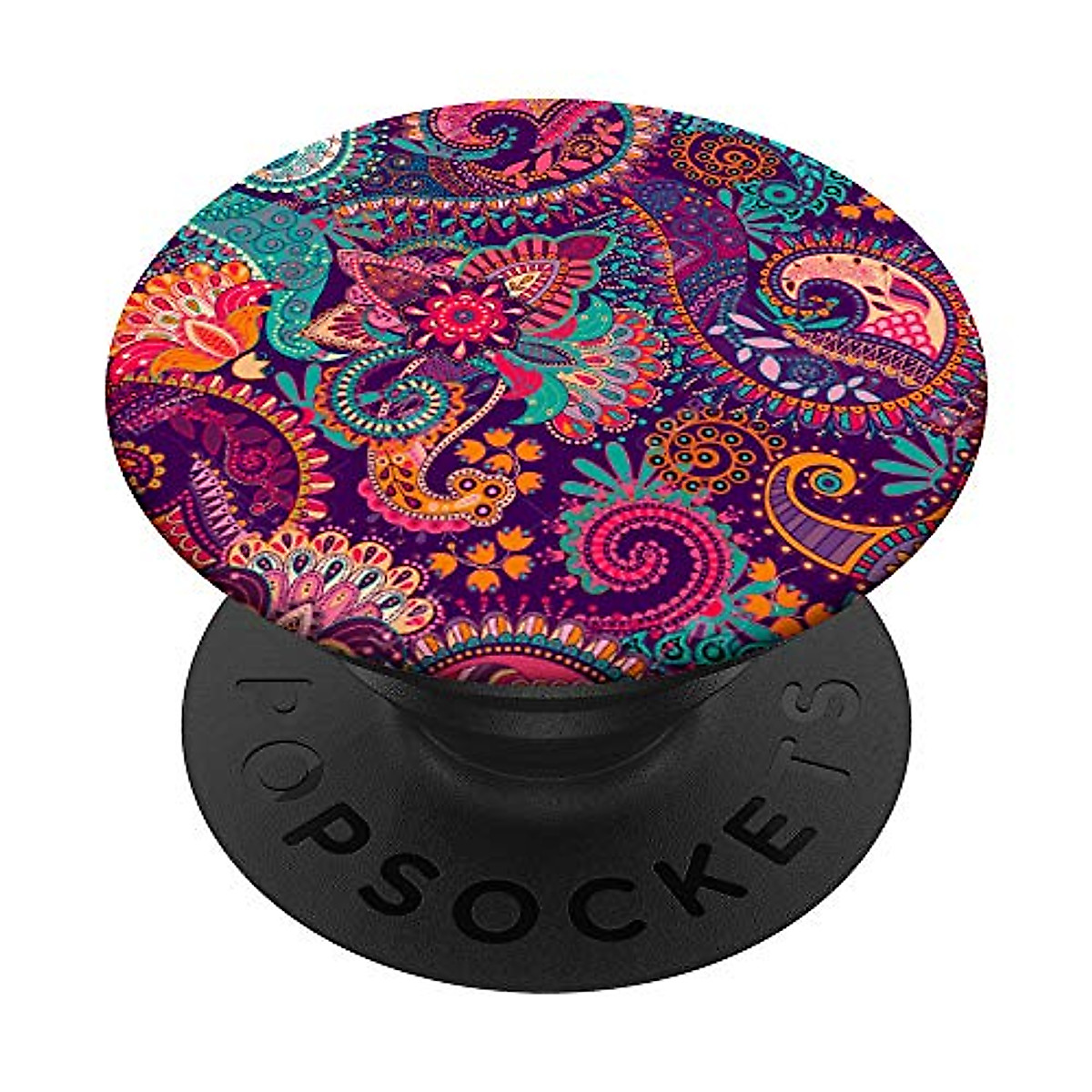 Colorful Paisley Print Pattern Pink Purple Blue Phone Stand PopSockets PopGrip: Swappable Grip for Phones & Tablets