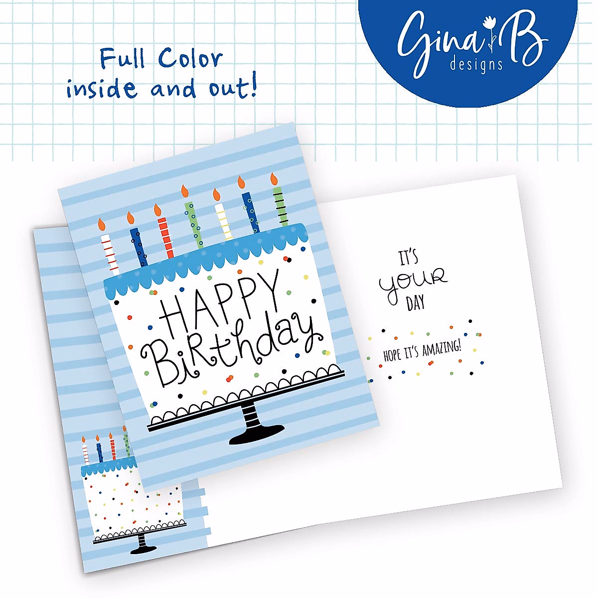 Gina B Designs Pack of 12 Assorted “General Greeting Cards
