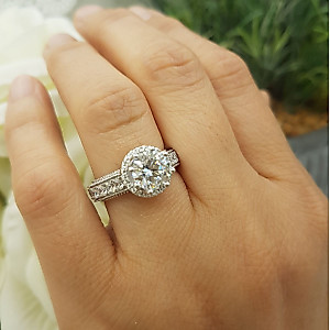 Dazzlingrock Collection Sterling Silver Round White Cubic Zirconia CZ Ladies Bridal Engagement Ring, Size 4.5