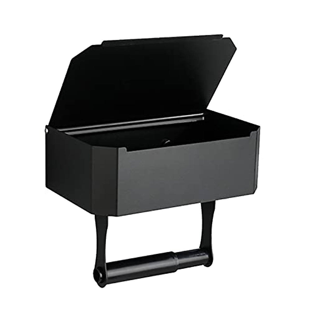 Toilet Paper Holder - Black Toilet Paper Stand | Double Phone Shelf Toilet Paper Roll Holder, Adhesive Bathroom Toilet Tissue Holder, Rustproof Tissue Holder Suenos