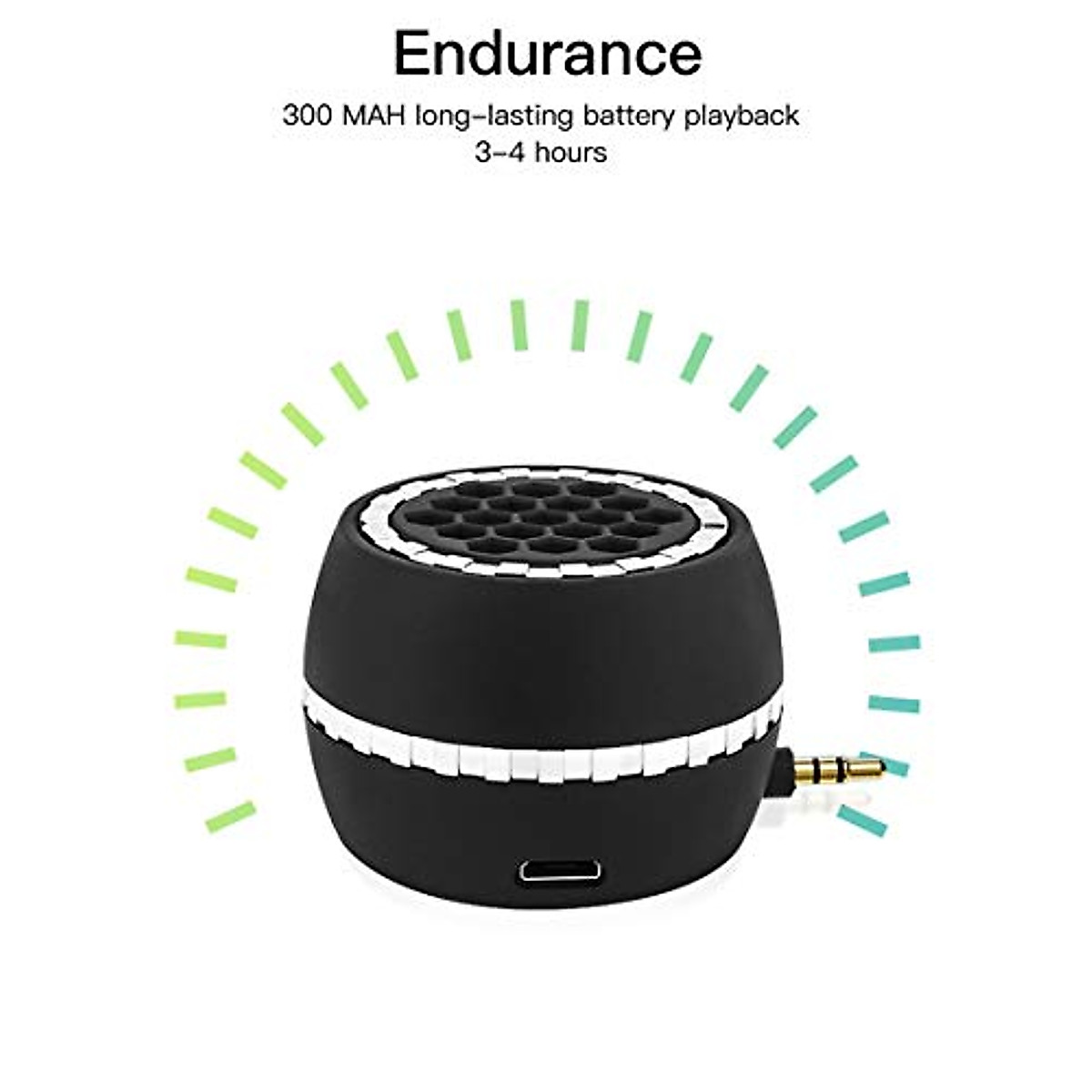 EAVO Mini Portable Speakers, 3W 36mm Microphone Speaker Line-in Speaker with 3.5mm Aux Audio Jack and Plug in Clear Bass Micro for Smart Phone, pad, Tablet, Laptop, Computer.