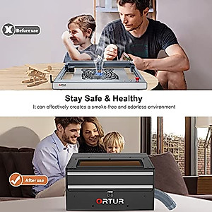 ORTUR Laser Engraver Enclosure, Fireproof and Dustproof Protective Cover with Exhaust Fan for All ORTUR Laser Engravers, Insulates Against Smoke and Odor, Noise Reduction, 700x720x370mm