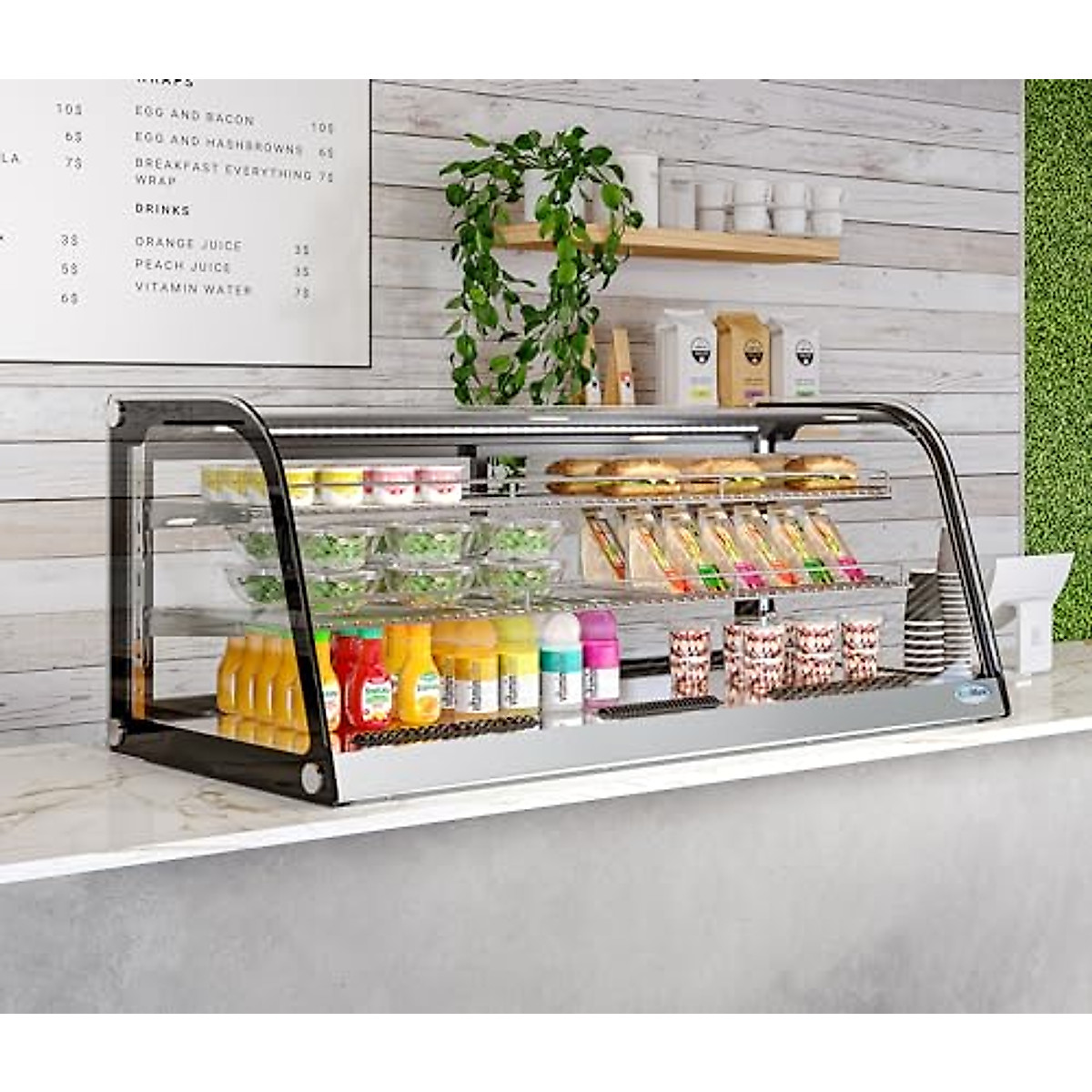 KoolMore DICDC-202-BK 48 in. Drop-in Countertop Bakery Display Refrigerator in Black