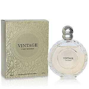 Vintage -Eau De Parfum Spray Perfume, Fragrance For Women- Daywear, Casual Daily Cologne Set with Deluxe Suede Pouch- 3.4 Oz Bottle- Ideal EDP Beauty Gift for Birthday, Anniversary
