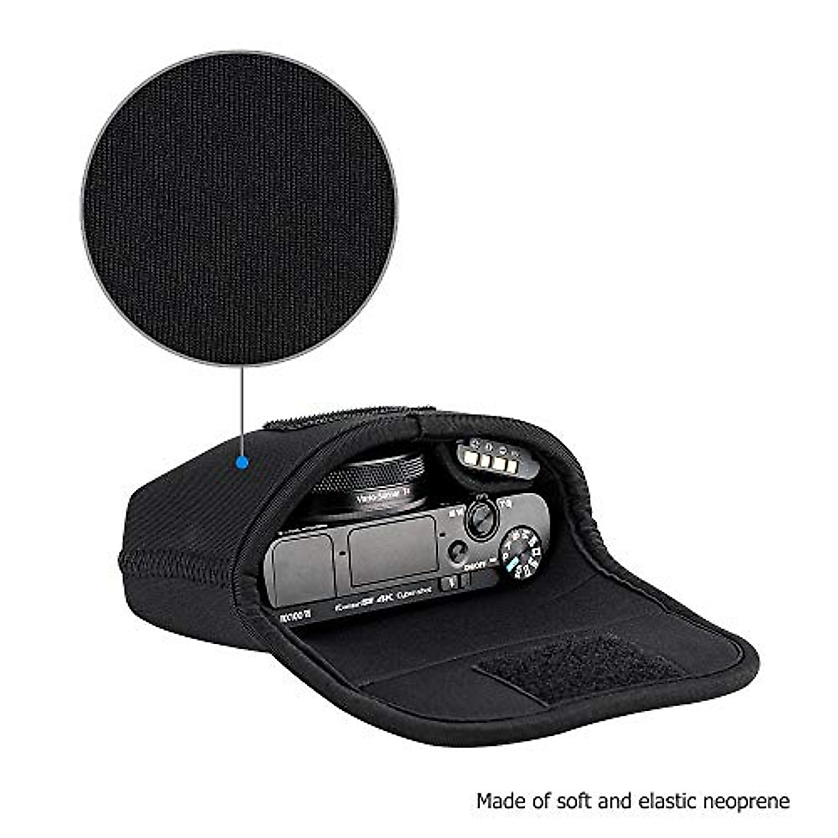 JJC Compact Camera Case Travel Pouch Sleeve for Canon G7X G9X G5X SX740 SX730 SX620 Sony ZV-1 ZV1 ZV-1F ZV1F RX100 VII VI VA IV Olympus TG-6 TG-5 TG-4 Fuji XP140 XP130 XP90 XP80 Ricoh GR III II & More