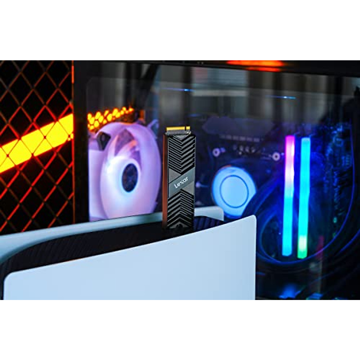 Lexar Professional 2TB NM800 PRO with Heatsink M.2 2280 PCIe Gen4x4 NVMe SSD, Read Speeds Up to 7500MB/s, for Gamers and Creators (LNM800P002T-RN8NG) Solid State Drive