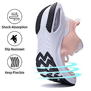 JARLIF Air Running Shoes for Women Athletic Tennis Sport Shoes Casual Walking Gym Jogging Sneaker PinkWhite 10