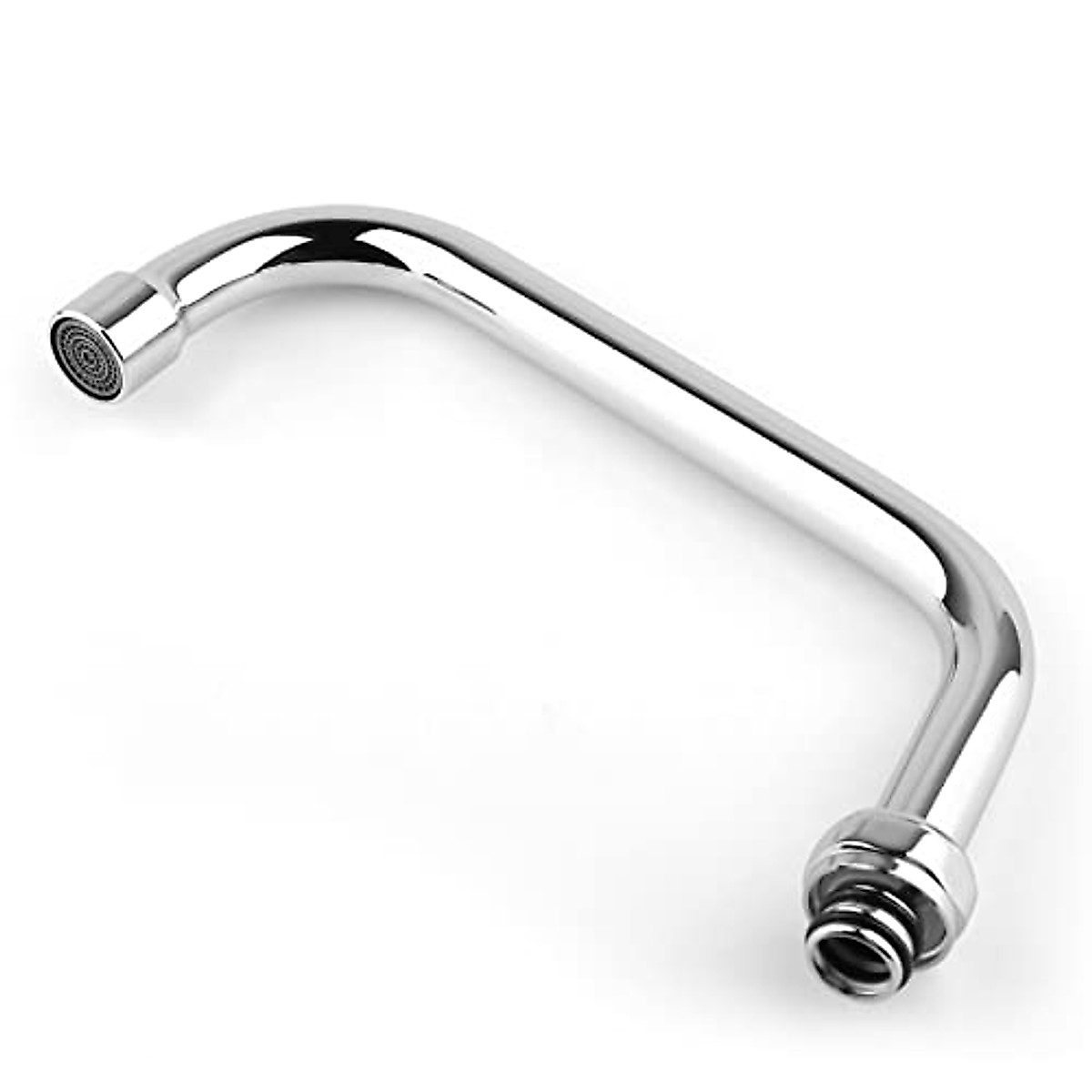 Launceter 12 Inch Swivel Spout for Commercial Faucet, Chrome Polished 360° Swing Spout, 2.2 GPM Stainless Steel Add-on Spout for All Brand Commercial Kitchen Sink Faucets (M25*1.25mm)