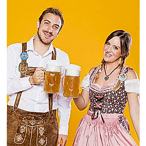 Oktoberfest Buttons Pins Bavarian Badges - Beer Festivities  Event Party Favors Supplies Decorations 48Ct