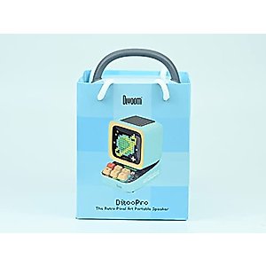 Divoom Ditoo Retro Pixel Art Game Bluetooth Speaker with 16X16 LED App Controlled Front Screen (Blue) …