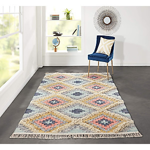 Novogratz by Momeni Indio 100% Wool Hand Made Contemporary Area Rug, 5' X 7', Multi