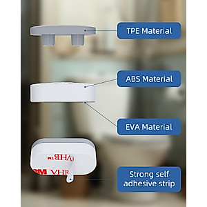 Hibbent 4 pieces Toilet Seat Bumpers for Bidet, Strong Adhesive Toilet Seat Bumpers for Use with Bidet Attachment, Universal Buffer Toilet Lid Rubber Bumpers, Grey