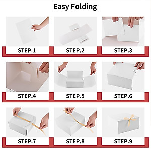 12pack Gift Boxes with Lids,White Gift Boxes Bulk with Gold Bow Ribbon,Bridesmaid Proposal Box for Presents Kraft Paper Gift Boxes for Wedding,Christmas,Halloween,Baby Shower