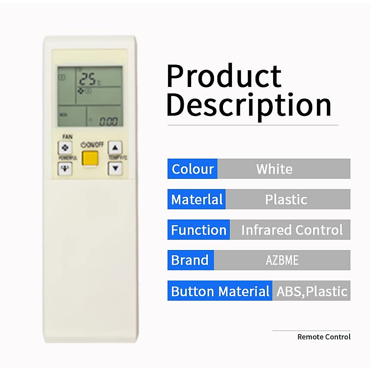 Replacement Remote Control for Daikin Air Conditioner FTXN09KEVJU FTXN24KVJU 2MKS50G2V1B ARC452A20 ARC452A21 ARC452A22 ARC452A1 ARC452A9 ARC452A15 ARC452A16 ARC452A17 ARC452A18 ARC452A19