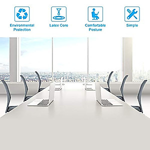 Simple Office Chair, Mesh Office Chair Armless Home Office Desk Chair Adjustable Computer Chair Task Rolling Swivel Chair for Working,Meeting,Reception Place, Grey