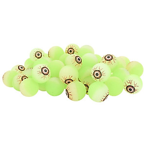 Juvale 50-Pack Glowing Eyeball Bouncy Balls for Kids, Glow in The Dark Halloween Party Supplies, Fun Spooky Eyeballs for Halloween Parties and Themed Celebrations, Decoration Supplies (1 in)
