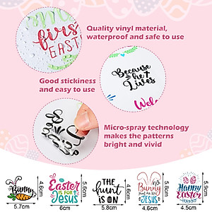36 Pieces Easter Stickers Easter Bless Saying Egg Stickers Waterproof Positive Word Sticker for Water Bottle Envelopes Cards Scrapbooking Kids Girls Adults School Teacher DIY Laptop Party Favors