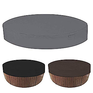 CALIDAKA Outdoor Hot Tub Cover Round Spa Solid Shade Portable Waterproof Moisture Proof Anti UV Foldable, 4 Colors