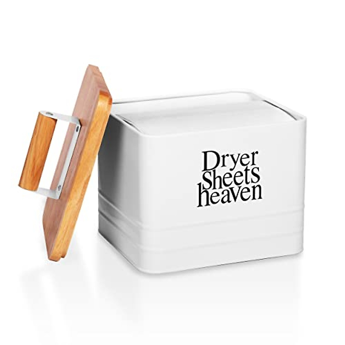 Bodoobo Dryer Sheet Holder for Better Laundry Room Organization Supplies - Dispenser Bin and Practical Decor for Storage - Rustic Farmhouse Design with Practical Wooden Container Lid