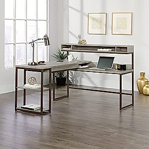 Sauder® Manhattan Gate 61"W L-Shape Computer Desk With Wireless Charger, Mystic Oak
