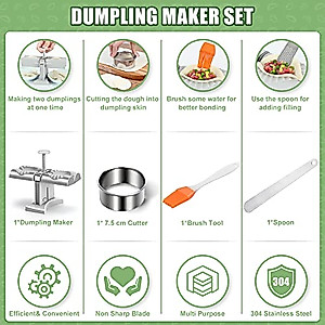 Dumpling Maker Machine,Dumpling Maker Press,Household Double Head Acutomatic Dumpling Maker Mould,Pierogi Empanada Maker Press