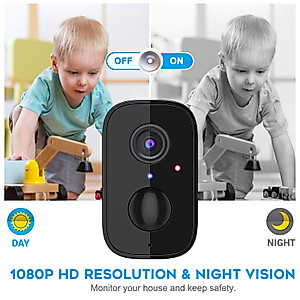 SV3C 1080P Outdoor Surveillance Camera, Outdside Security IP Camera with 2-Way Audio, Humanoid Detection, Support 128G SD Card Recording