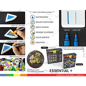 Acrylic Paint Markers Paint Pens Assorted Vibrant Markers for Rock Painting, Canvas, Glass, Mugs, Wood, Ceramic, Fabric, Metal, Ceramics. Non Toxic, Quick Dry, Multi-Surface, Lightfast (EXTRA FINE)