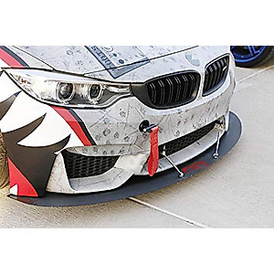 iJDMTOY Track Racing Style Red Tow Strap Compatible With BMW 1 3 5 Series X5 X6 & MINI Cooper (E36 E39 E46 E82 E90 E91 E92 E93 E70 E71 R50 R51 R52 R53 R55 R56 R57 R58 R59), Tow Hole Mount Nylon Loop