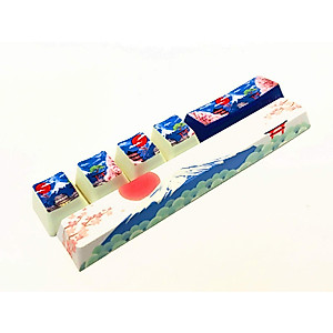 Mount Fuji Pink Sakura 6.25u Spacebar Keycap 2.75x Shift R4/ESC PBT Keyset Dye-Sublimation Artisan Switch OEM Profile for Cherry RGB MX Mechanical Gaming Keyboards (6.25x Spacebar Keycap)