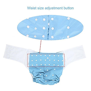 ZJchao Adult Cloth Diaper, Reusable Adult Diaper Washable Adult Pocket Nappy Cover Adjustable Diaper Cloth Breathable Leakproof Incontinence Diaper Pants for Men or Women (Sky Blue)