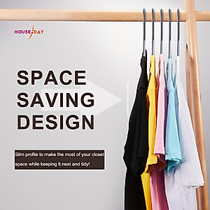 HOUSE DAY Plastic Hangers Grey 60 Pack Durable & Space Saving Clothes Hangers Bulk Suit & Coat Hangers with Non-Slip Hook Closet Hangers Lightweight Hangers for Clothing, Shirts, Pants, Dresses