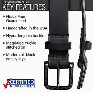 The Specialist Nickel Free Belt (36") ,Black