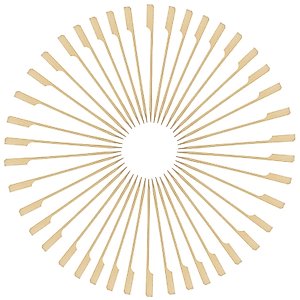 6 inch 200PCS Bamboo wood wooden Paddle Picks Skewers for Cocktail, Appetiser, Cast iron Grilling, Yakitori, Shabu Shabu, Hot pot, Fruit Kabobs, Sandwich, Barbeque Snacks