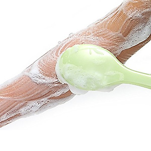 Soft Bath Brush for Back with Long Handle Body Shower Brush Exfoliating Back Scrubber for Men and Women (Green)