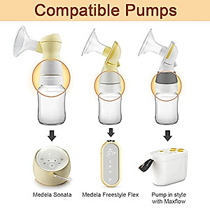 Maymom Conversion Kit Compatible with Medela Sonata, Freestyle Flex, Pump in Style MaxFlow to Use with Phillips Avent Bottles Avent Natural PP Bottle Spectra Bottle Thread Changer Avent Converter Kit