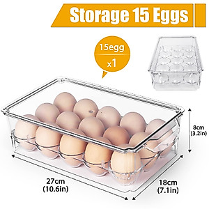 Midyb Fridge Organizer, 9 Pack Refrigerator Organizer Bins with Lids, BPA Free Stackable Fridge Organizers and Storage for Kitchen, Countertops, Fridge Containers for Vegetables, Fruits, Drinks