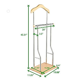 Mind Reader Clothing Valet Rack Suit Stand, Silver