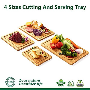 Wood Cutting Board Set-Wooden Cutting Boards for Kitchen-Bamboo Cutting Board Set(Small & Large)-Wooden Chopping Boards-Heavy Duty Chopping board set for Meat,Vegetables w/utensils & Canvas bag