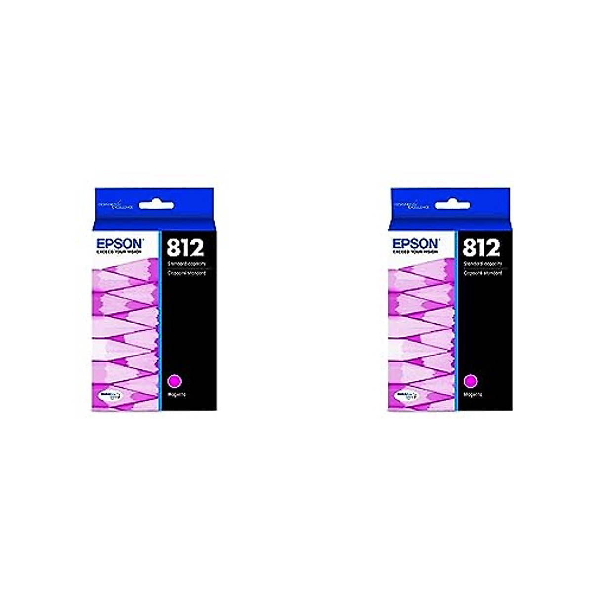Epson T812 DURABrite Ultra Ink Standard Capacity Magenta Cartridge (T812320-S) for Select Workforce Pro Printers (Pack of 2)