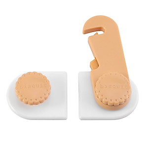 1pcs Child Safety Locks Creative Adhesive Kids Safety Cabinet Fridge Drawer Cupboard Door Lock Latch for Drawer and Cabinet Door No Drilling or Tools(Beige)