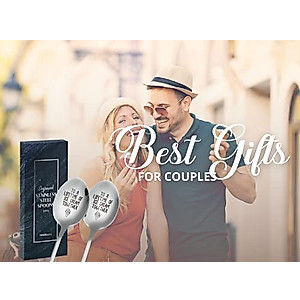 Engraved Ice Cream Spoon Gifts for Couple on Anniversary, 2 Pcs Personalized Coffee Spoon Stainless Steel, To a Lifetime of Ice Cream Together, Couple Gifts for Him and Her on Valentines Day