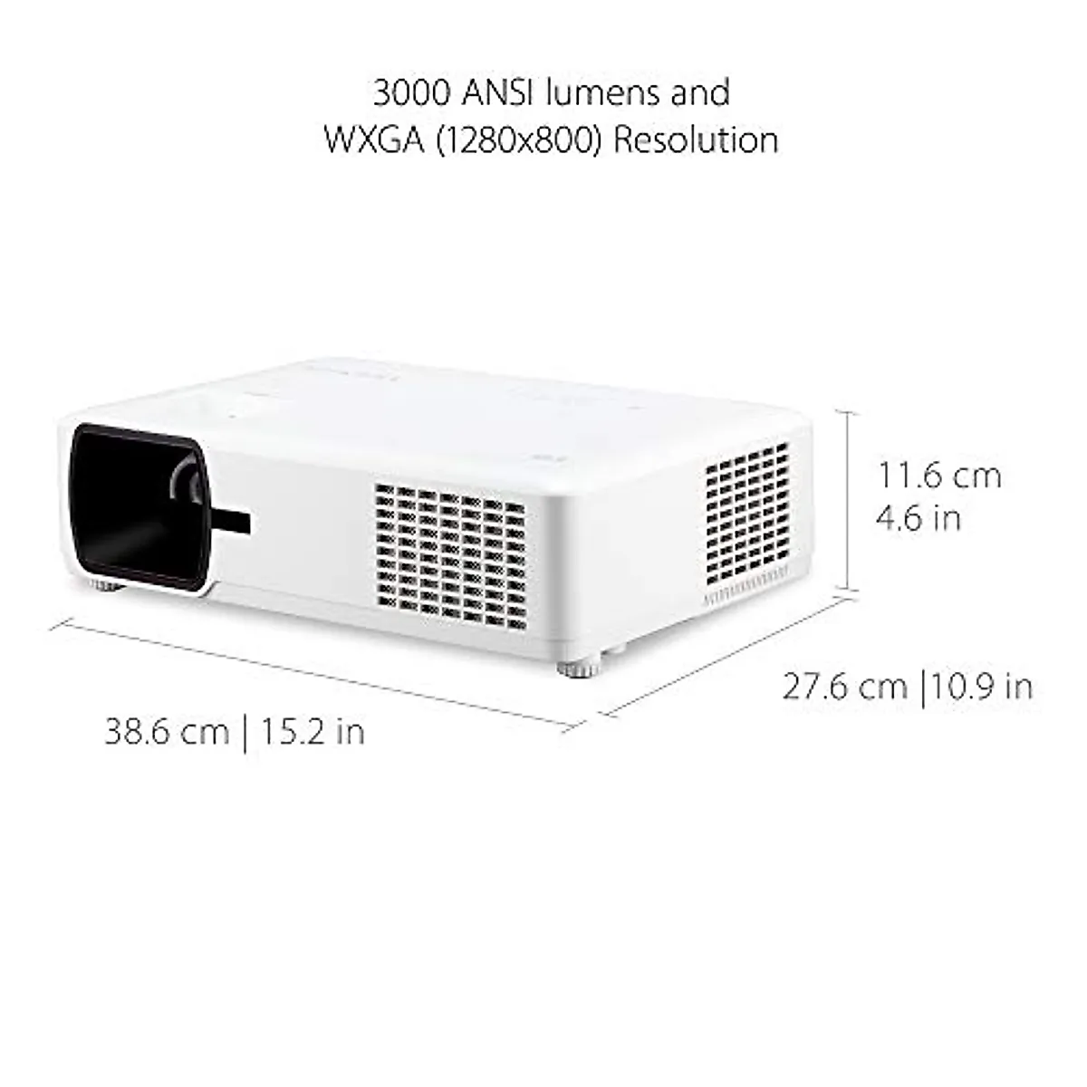 ViewSonic Bright 3000 Lumens WXGA Lamp Free LED Projector with HV Keystone and 360 Degree Flexible Installation, LAN Control, 10W Speaker, IP5X Dust Prevention for Home and Office (LS600W)