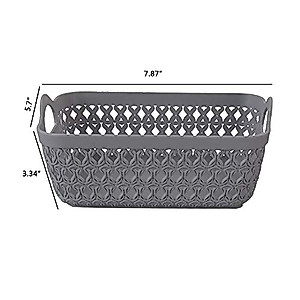 DynkoNA 12-pack Small Plastic Tray, Desktop Storage Trays, Grey