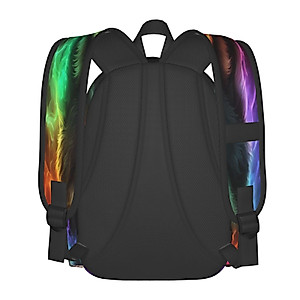 FeHuew 16 inch backpack Colorful Wolf Fantasy Burning Laptop Backpack Full Print School Bookbag Shoulder Bag for Travel Daypack
